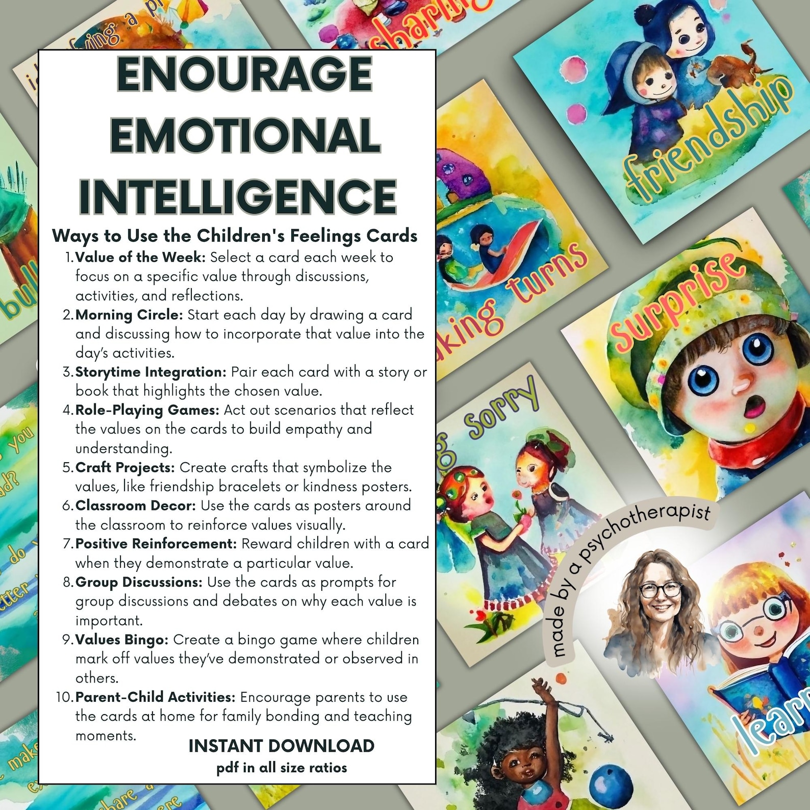 Printable Children's Feelings Emotions Cards 24 Printable Flash Cards ...