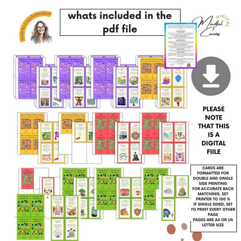 Kids Art Therapy Prompt Cards – Printable Therapy Activity for ...