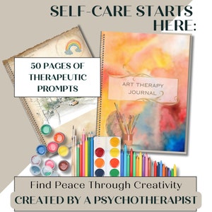 Art Therapy Journal: 50 Printable Prompts for Self-care and Mental ...