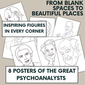 Printable Minimalist Psychoanalyst Portraits Set of 8 One Line ...