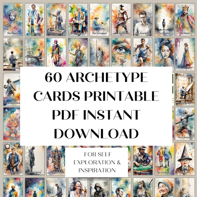 Printable Archetype Cards: Printable Oracle Deck With Guide Jungian ...
