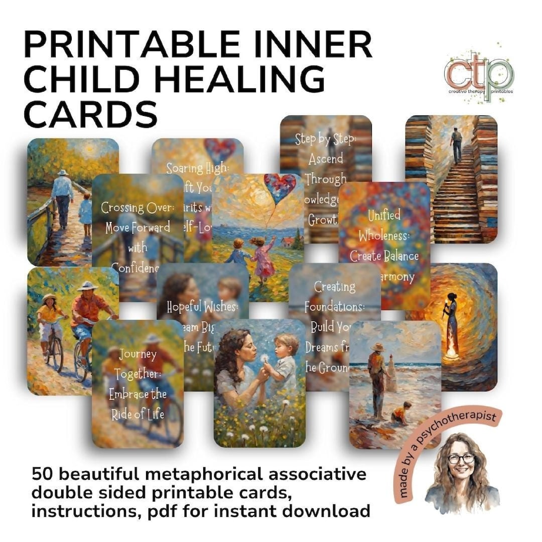 Inner Child Cards; Printable Prompts for Healing & Growth, Reparenting, Trauma Recovery ...