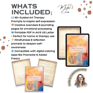 Art Therapy Journal: 50 Printable Prompts for Self-care and Mental ...