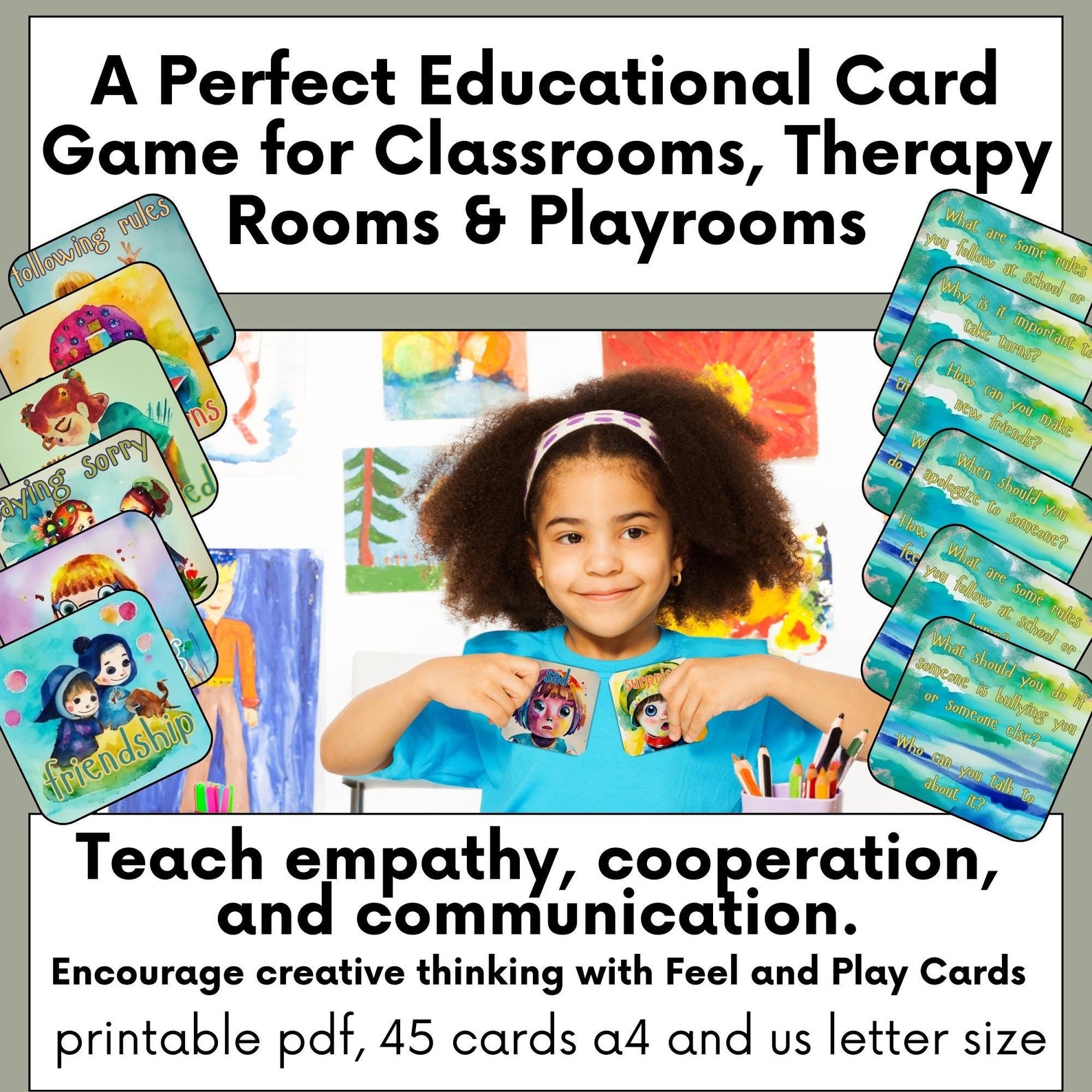 Printable Children's Feelings Emotions Cards 24 Printable Flash Cards ...