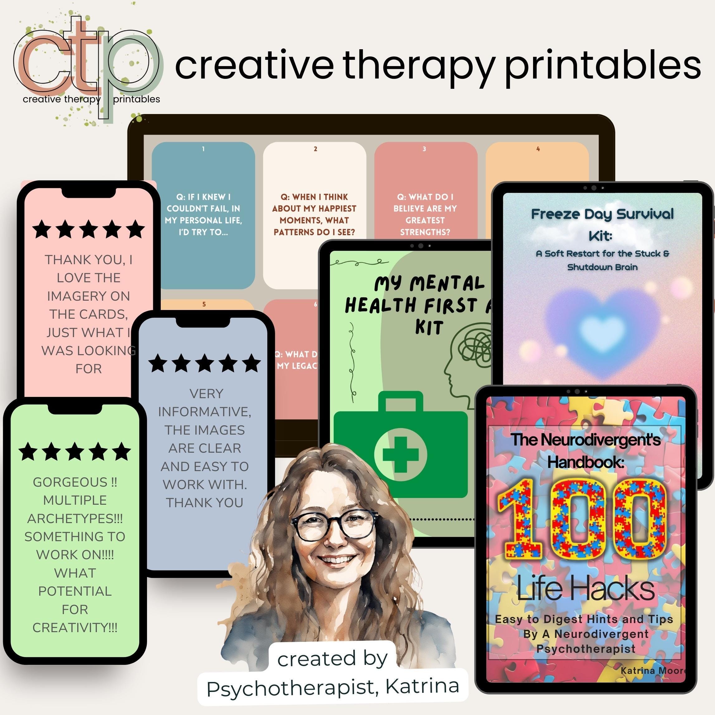 Printable Cards for Mental Health Support, Emotion Regulation ...