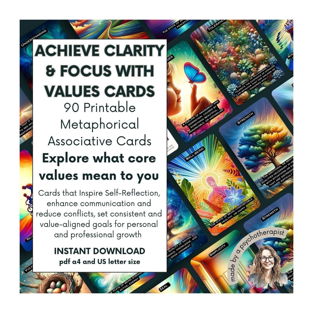 Printable Values Exploration Cards | 90 Cards PDF | Self-exploration ...