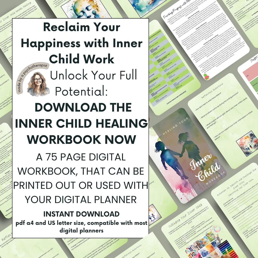 Inner Child Healing Workbook | Printable + Digital Planner PDF | A4 ...