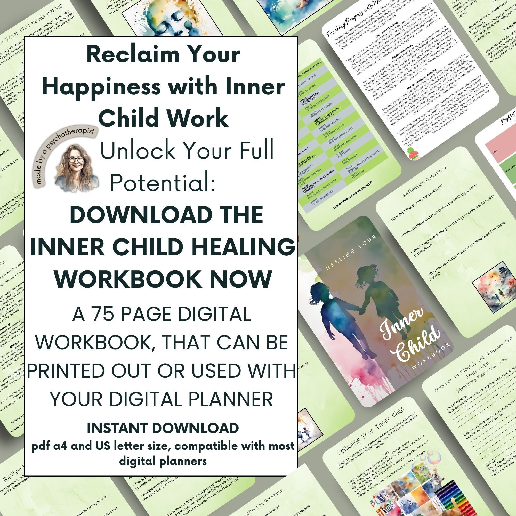 Inner Child Healing Workbook Printable Digital PDF A4 US Letter Self ...