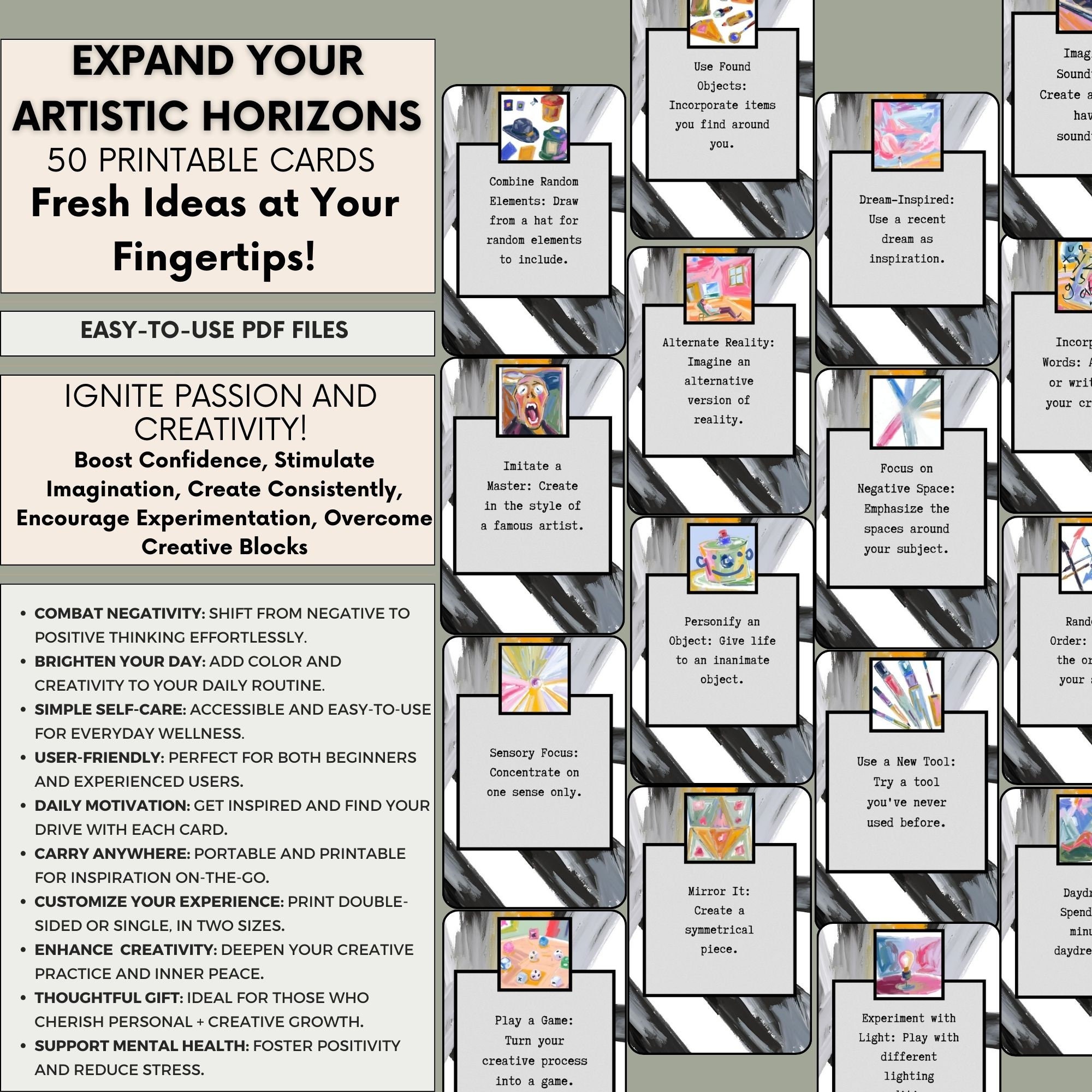 Printable Creative Ideas Cards Think Outside the Box Motivational ...