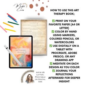 Art Therapy Journal: 50 Printable Prompts for Self-care and Mental ...