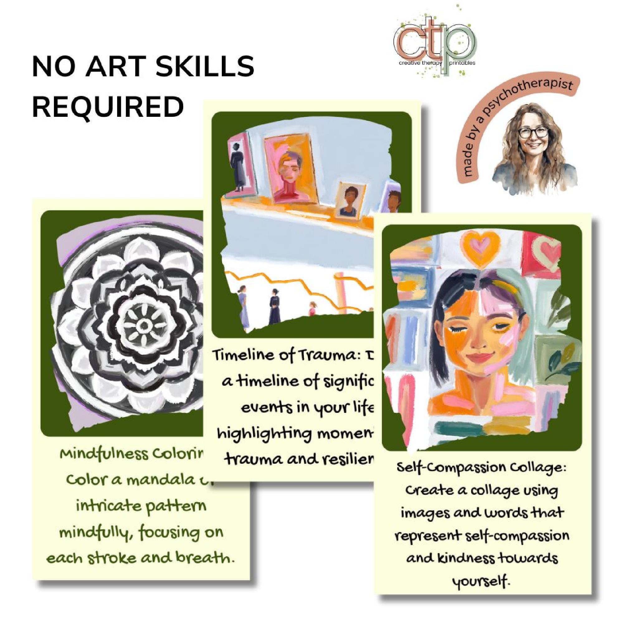 Art Therapy Cards: Creative Expression Prompts (PDF) - Etsy