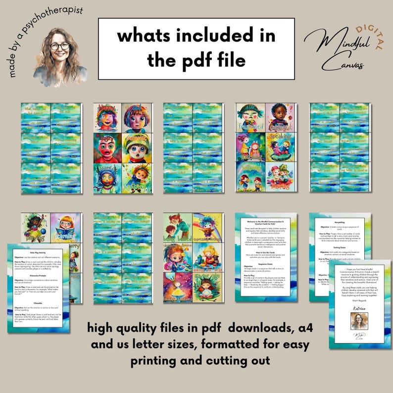 Printable Children's Feelings Emotions Cards 24 Printable Flash Cards ...