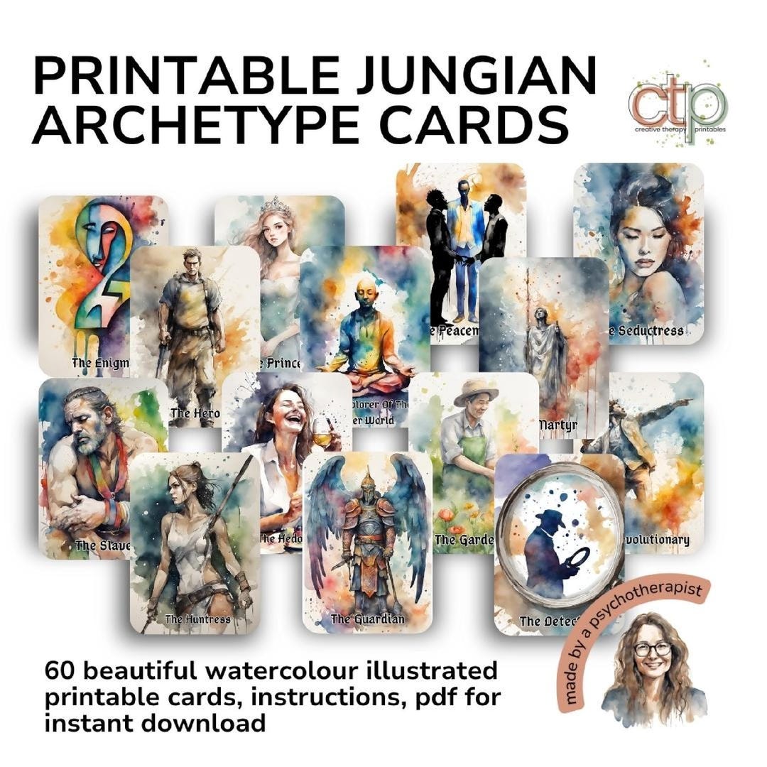 Watercolor Archetype Cards: Jungian Self-discovery Tool (PDF) - Etsy ...
