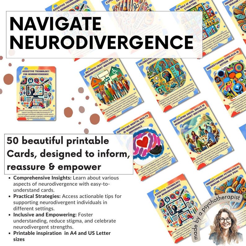Neurodiversity Therapy Cards | Printable ADHD & Autism Flashcards for ...