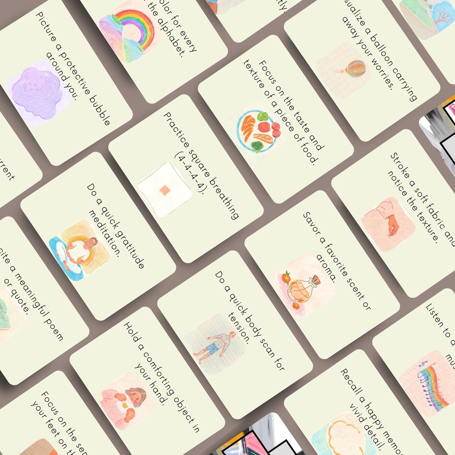 Grounding Mindfulness Cards, Printable Self Care Positive Thinking ...