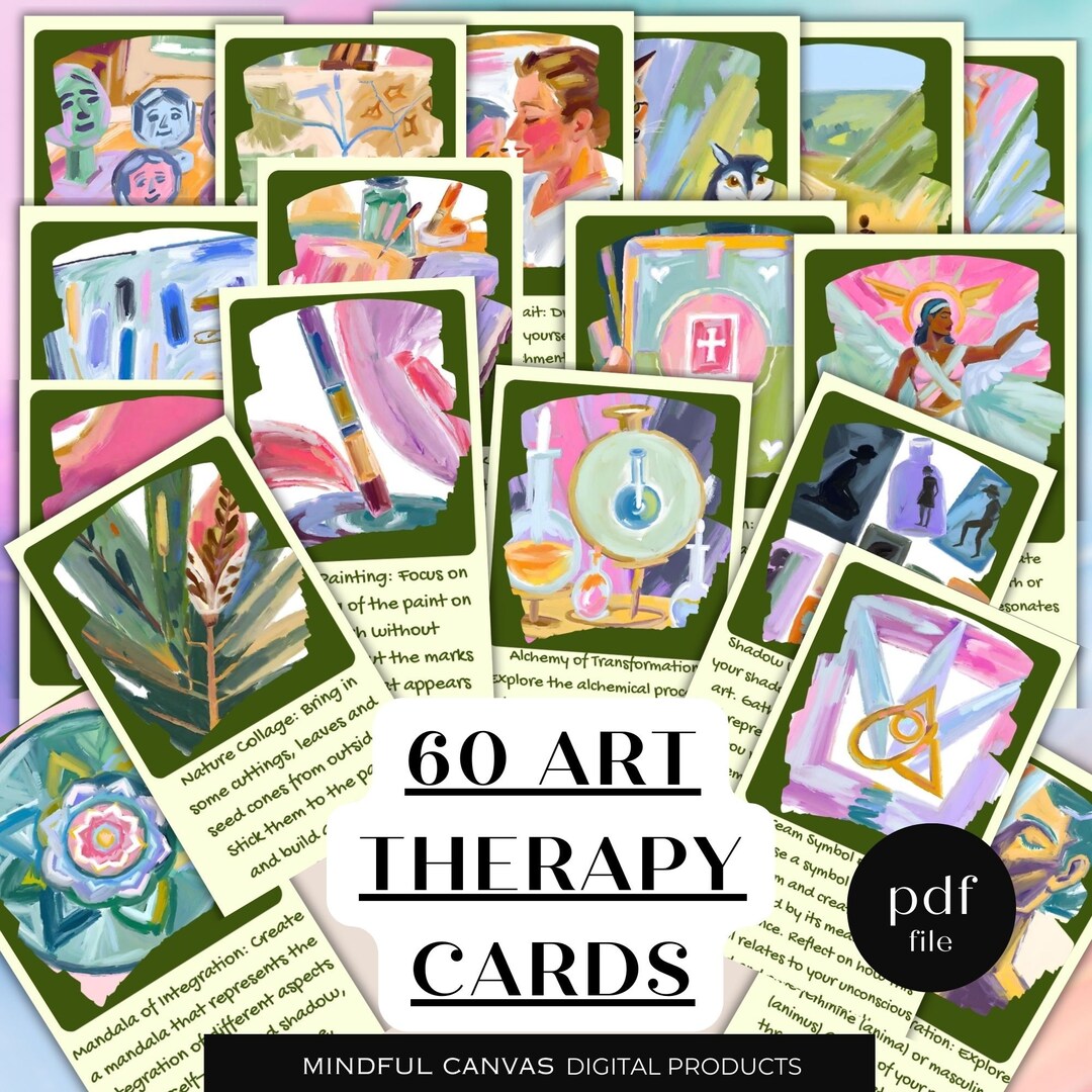 Printable Art Therapy Cards for Mental Health & Self-care, Mindfulness ...