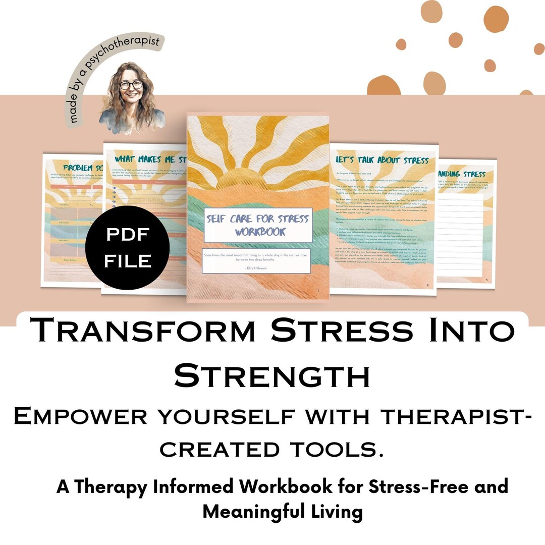 Self-care for Stress Workbook Digital Planner PDF 50 Pages Instant ...