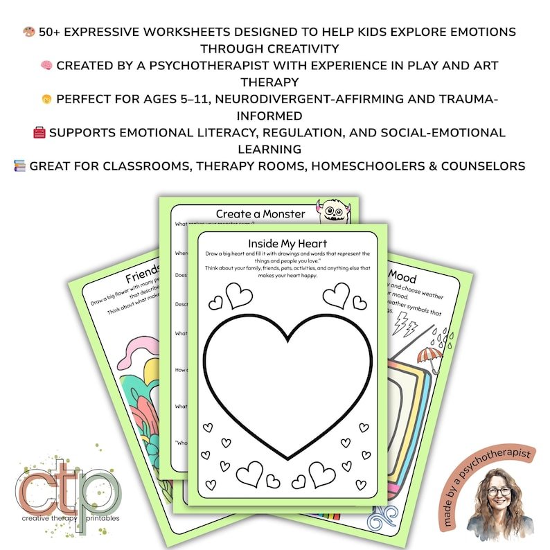 Kids Mental Health Workbook: Art Therapy, Emotional Regulation ...