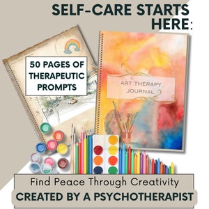 Art Therapy Journal: 50 Printable Prompts for Self-care and Mental ...