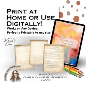 Art Therapy Journal: 50 Printable Prompts for Self-care and Mental ...