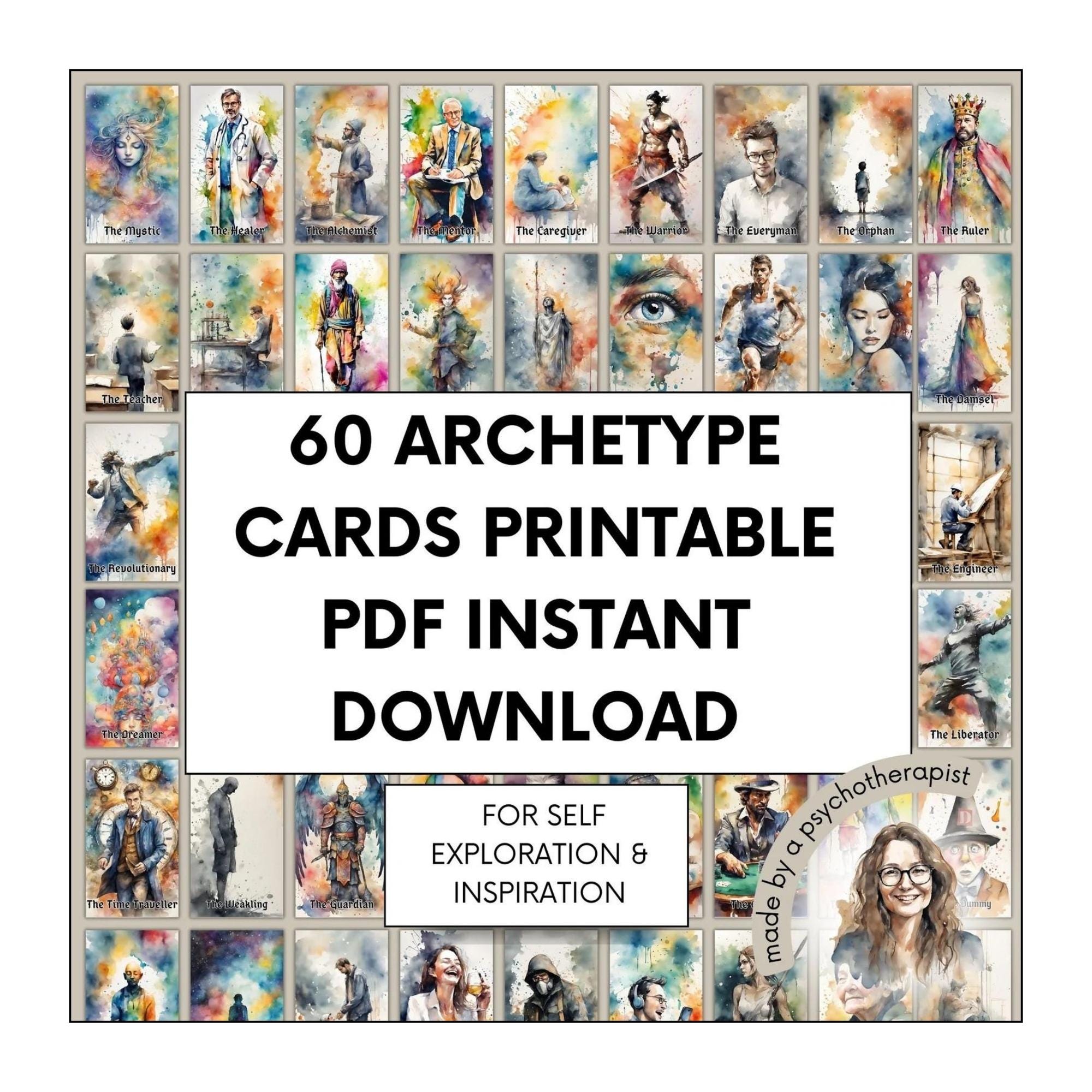 Printable Archetype Cards: Printable Oracle Deck With Guide Jungian ...