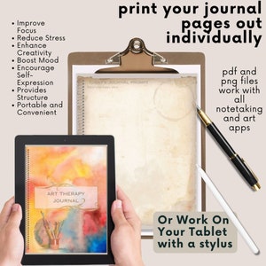 Art Therapy Journal: 50 Printable Prompts for Self-care and Mental ...