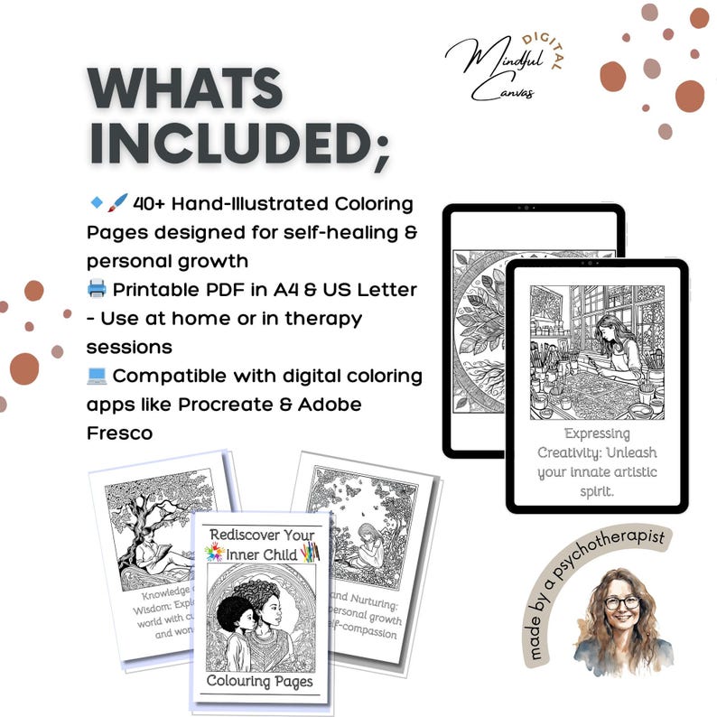 Inner Child Coloring Book – Printable Mindfulness & Stress Relief Art ...