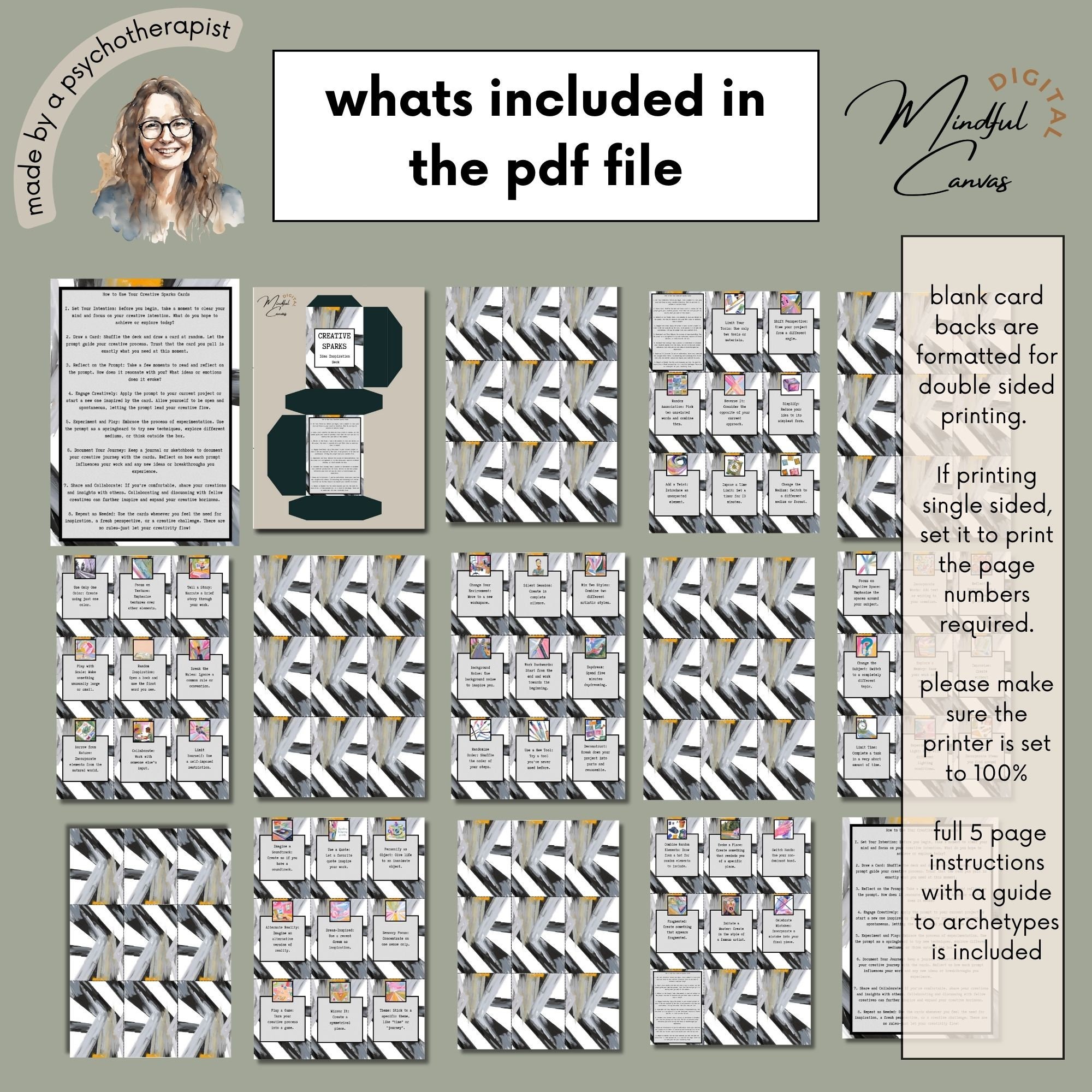 Printable Creative Ideas Cards Think Outside the Box Motivational ...