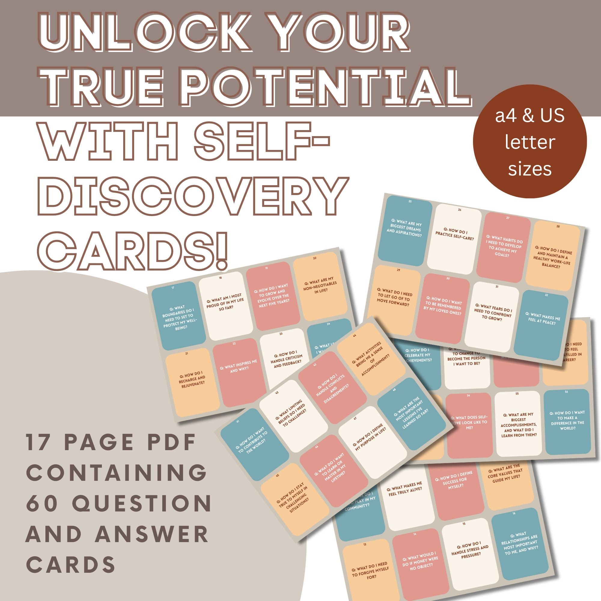 Printable Self-discovery Therapy Cards, Coping Skills, Counseling Cards ...