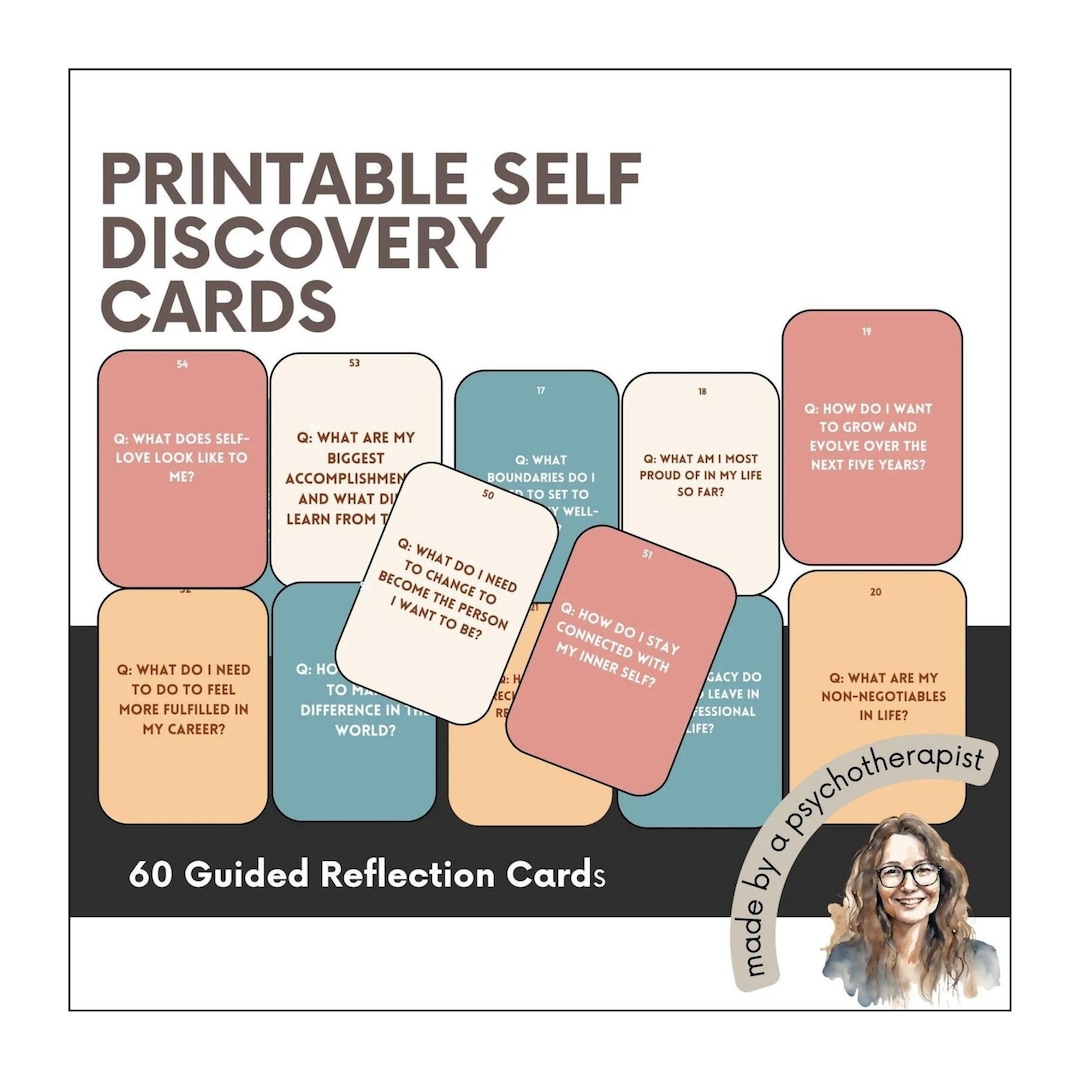 Printable Self-discovery Therapy Cards, Vision Board, Counselling ...
