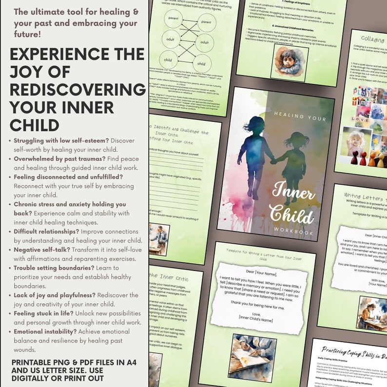 Inner Child Healing Workbook Printable Digital PDF A4 US Letter Self ...