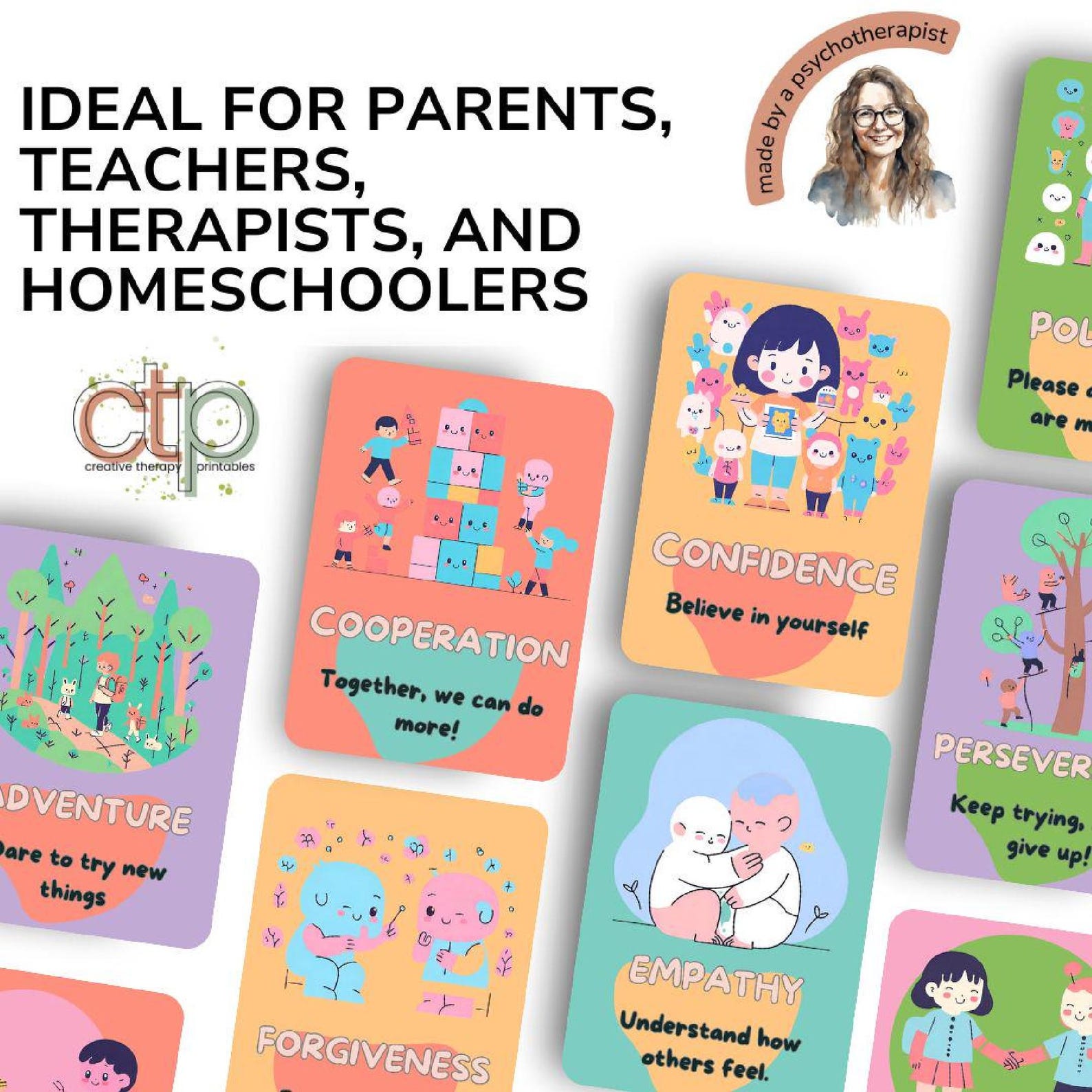 Social Skills Cards; Values for Kids: Printable SEL Tool for Feelings ...