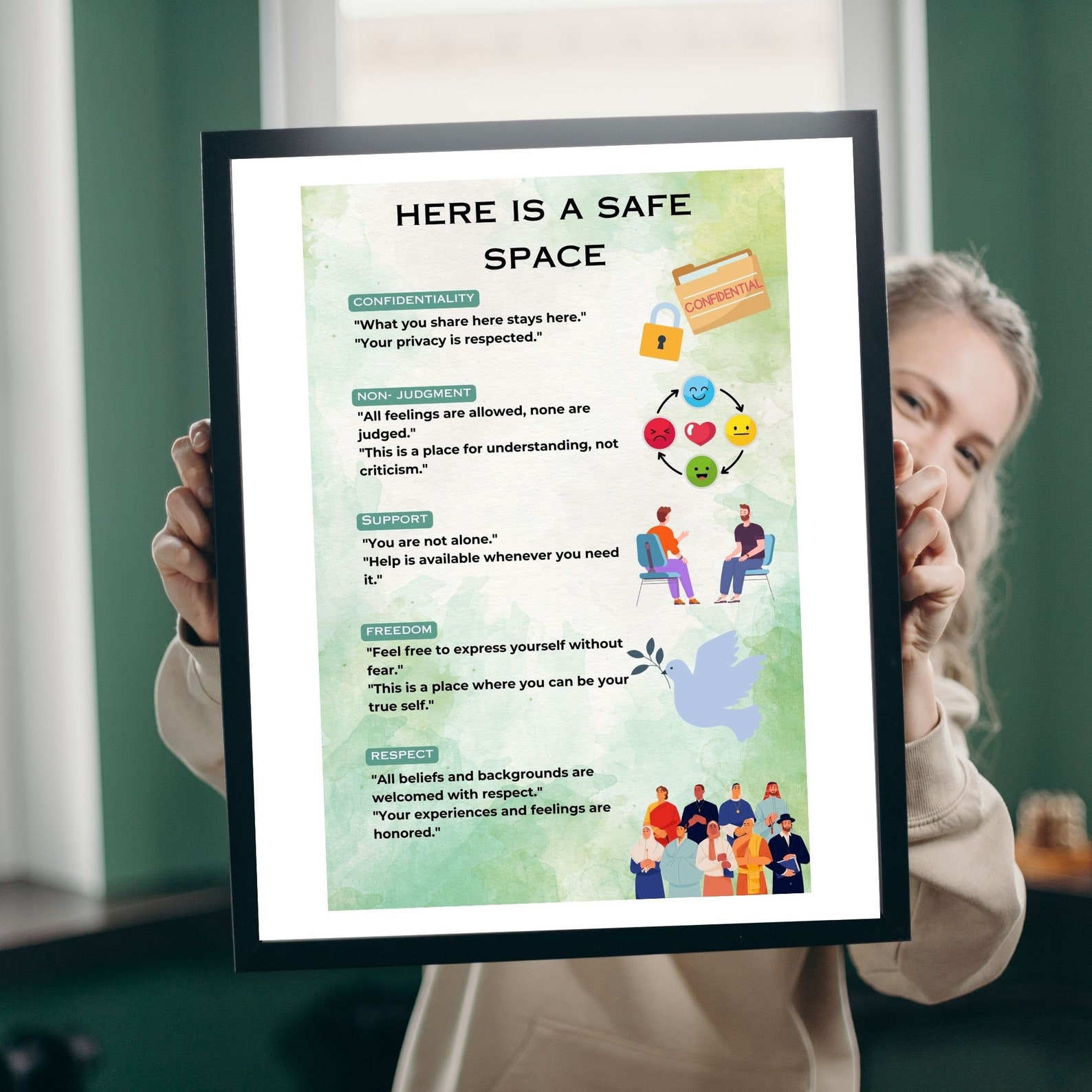 Safe Space Counselling Room Printable Poster Counsellor Contract Pdf ...