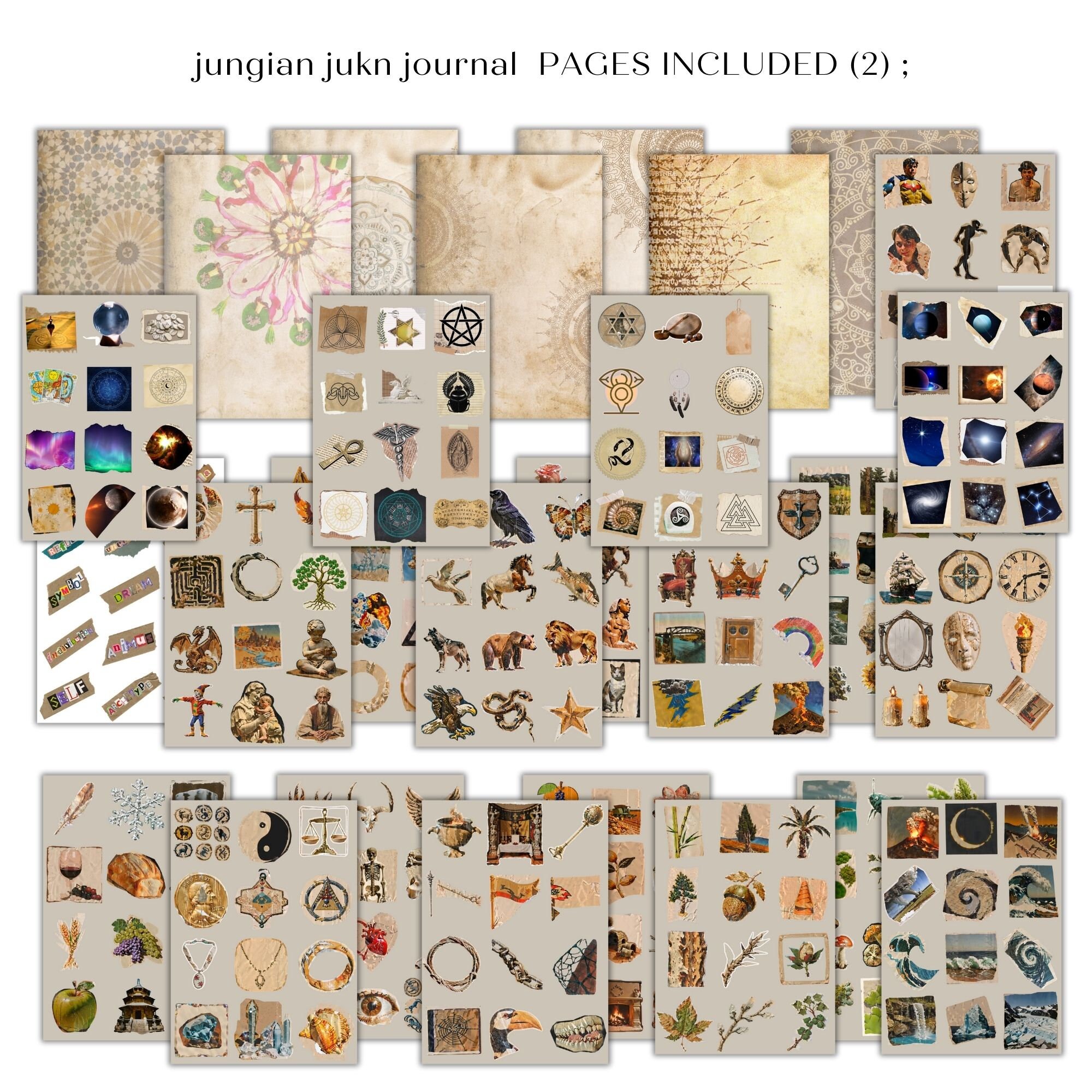 Printable Jungian Junk Journal Kit Creative Therapy Digital ...