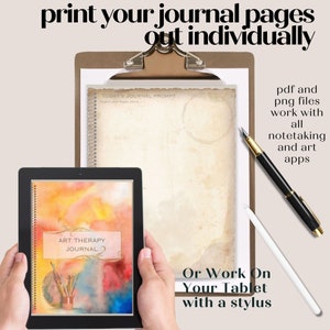 Art Therapy Journal: 50 Printable Prompts for Self-care and Mental ...