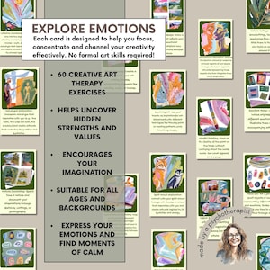 Printable Art Therapy Cards for Mental Health & Self-care, Mindfulness ...