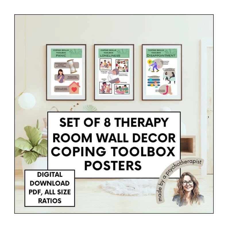 Coping Skills Toolbox Posters PDF Set Mental Health Decor for Therapy ...