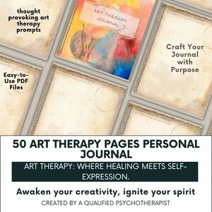 Art Therapy Journal: 50 Printable Prompts for Self-care and Mental ...