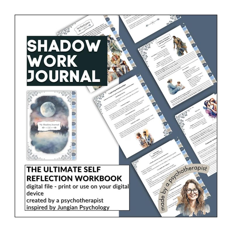 Shadow Work Journal PDF Printable A4 & US Letter Inner Child Healing Archetypes, Anxiety ...