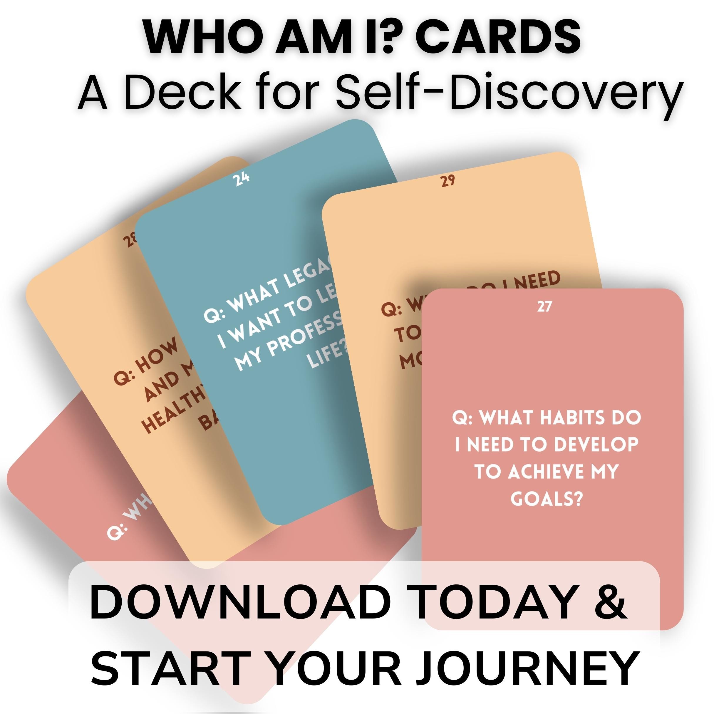 Self-discovery Card Deck: Printable Journaling Prompts (PDF) - Etsy