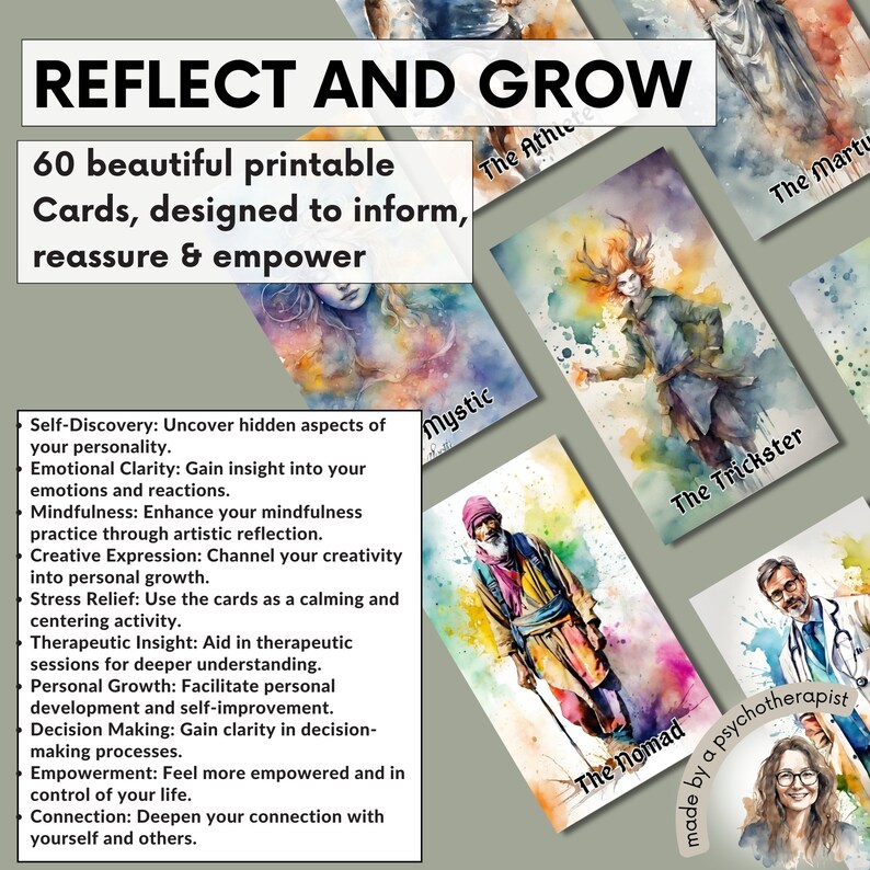 Printable Archetype Cards: Printable Oracle Deck With Guide Jungian ...