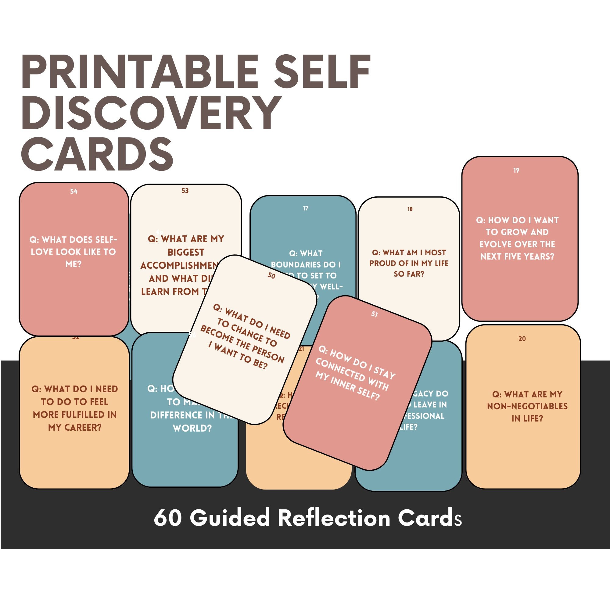 Who Am I Printable Therapy Cards for Self-awareness, Introspection ...