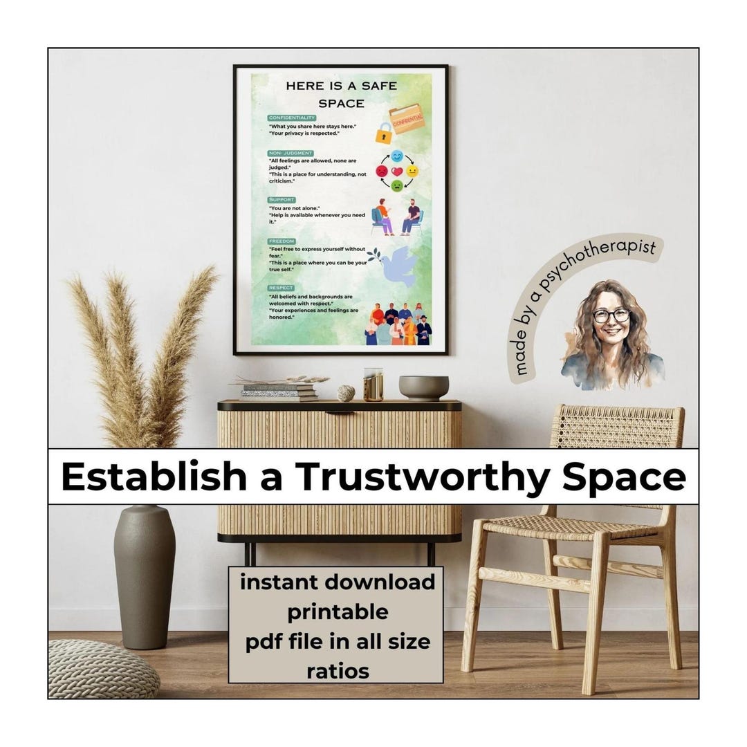 Safe Space Counselling Room Printable Poster Counsellor Contract Pdf ...