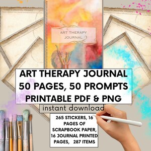 Art Therapy Journal: 50 Printable Prompts for Self-care and Mental ...