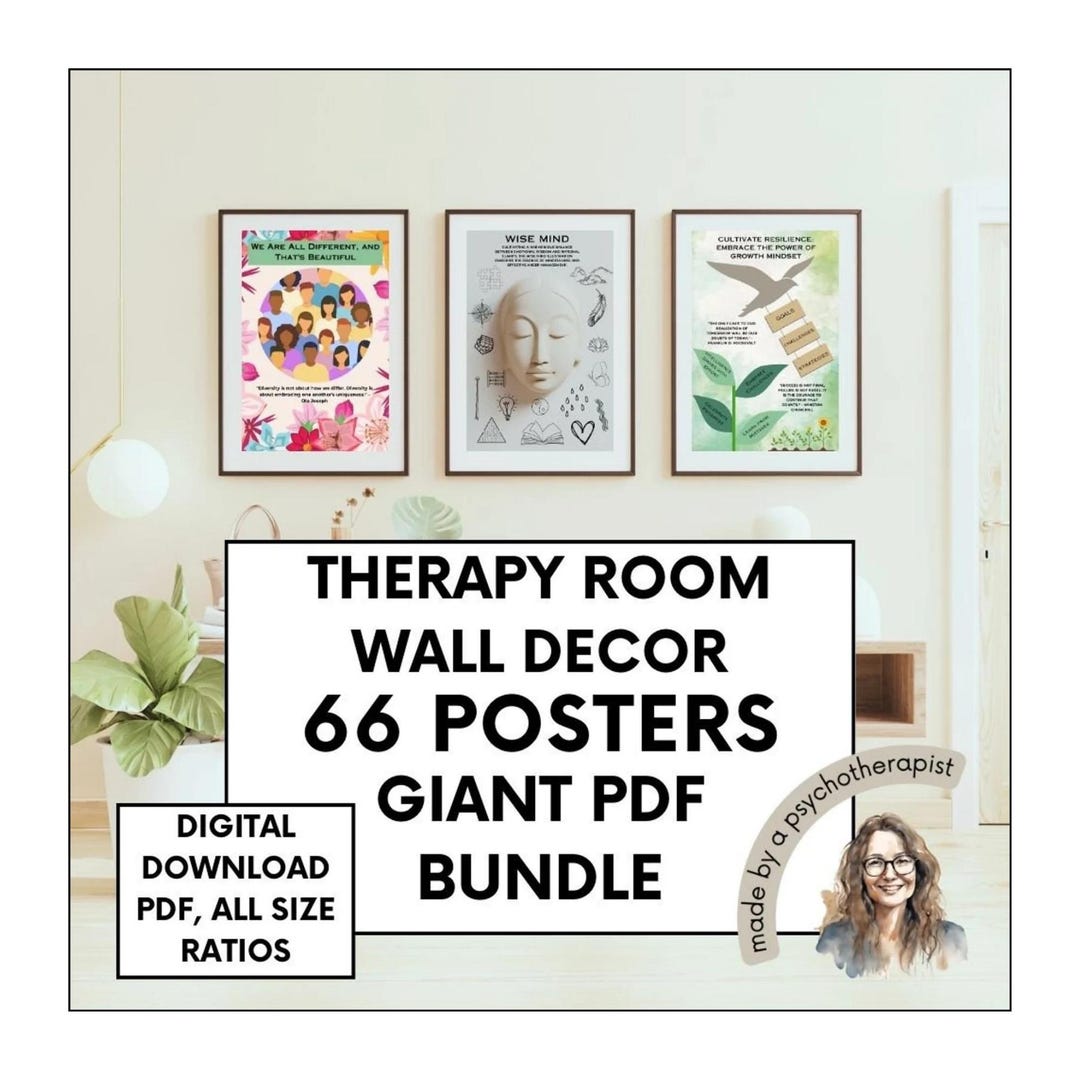 Mental Health Posters Giant Bundle, Therapist Office Decor Mindfulness ...