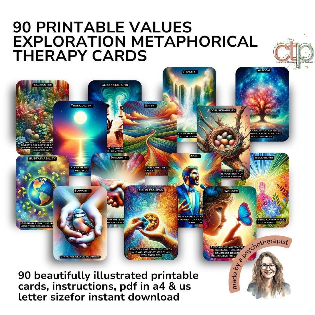 Core Values Therapy MAC Cards for Emotional Growth & Self-discovery ...