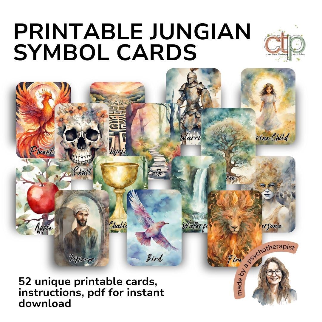 Jungian Archetype Symbol Cards | Printable Oracle Deck for Shadow Work ...