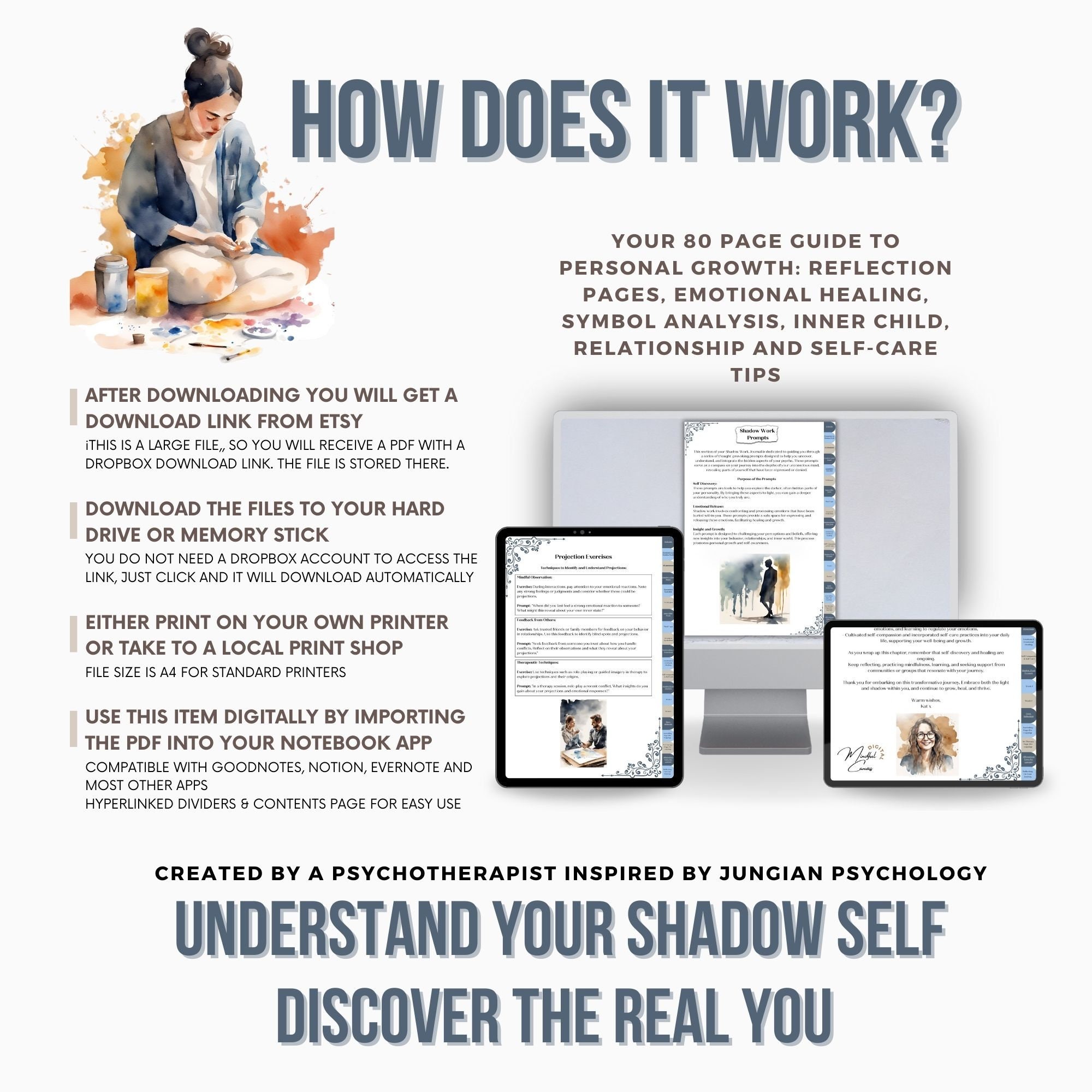 Shadow Work Journal PDF Printable A4 & US Letter Inner Child Healing ...