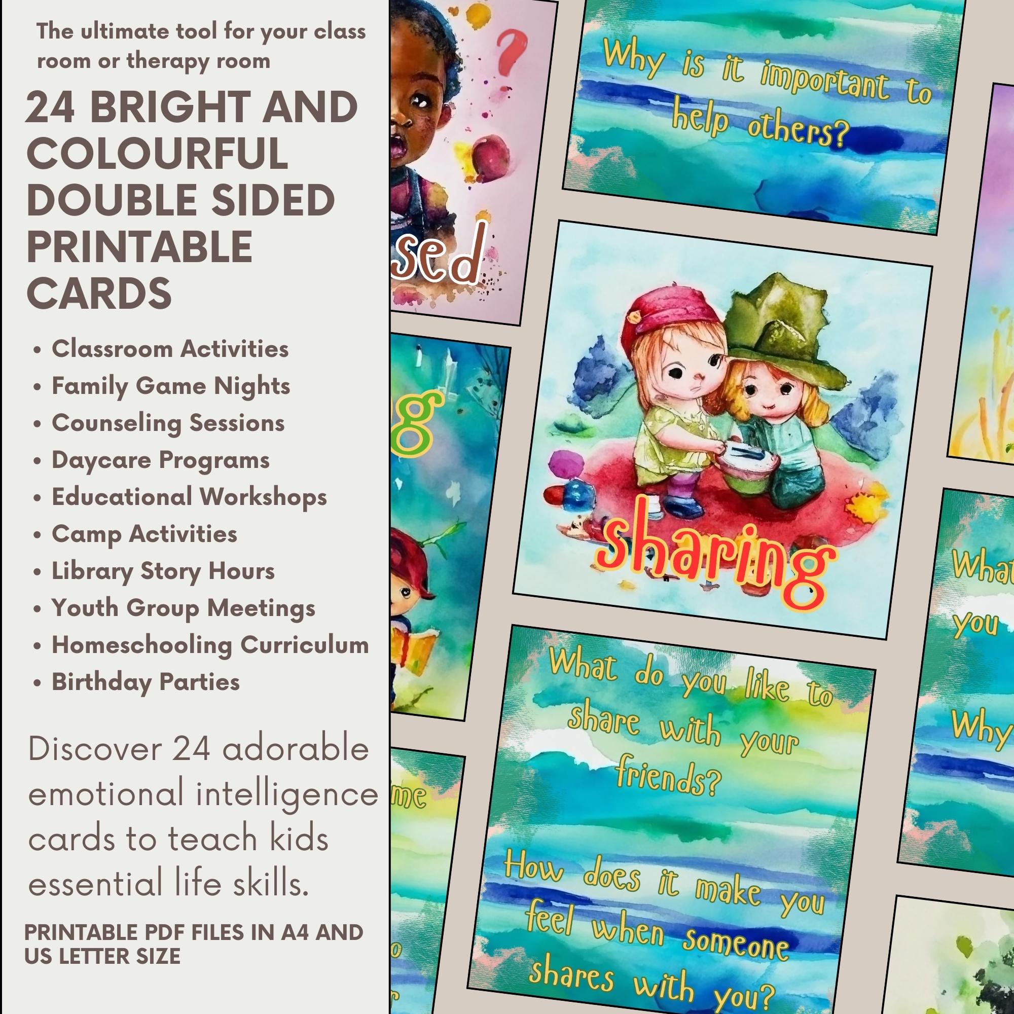 Printable Children's Feelings Emotions Cards 24 Printable Flash Cards ...