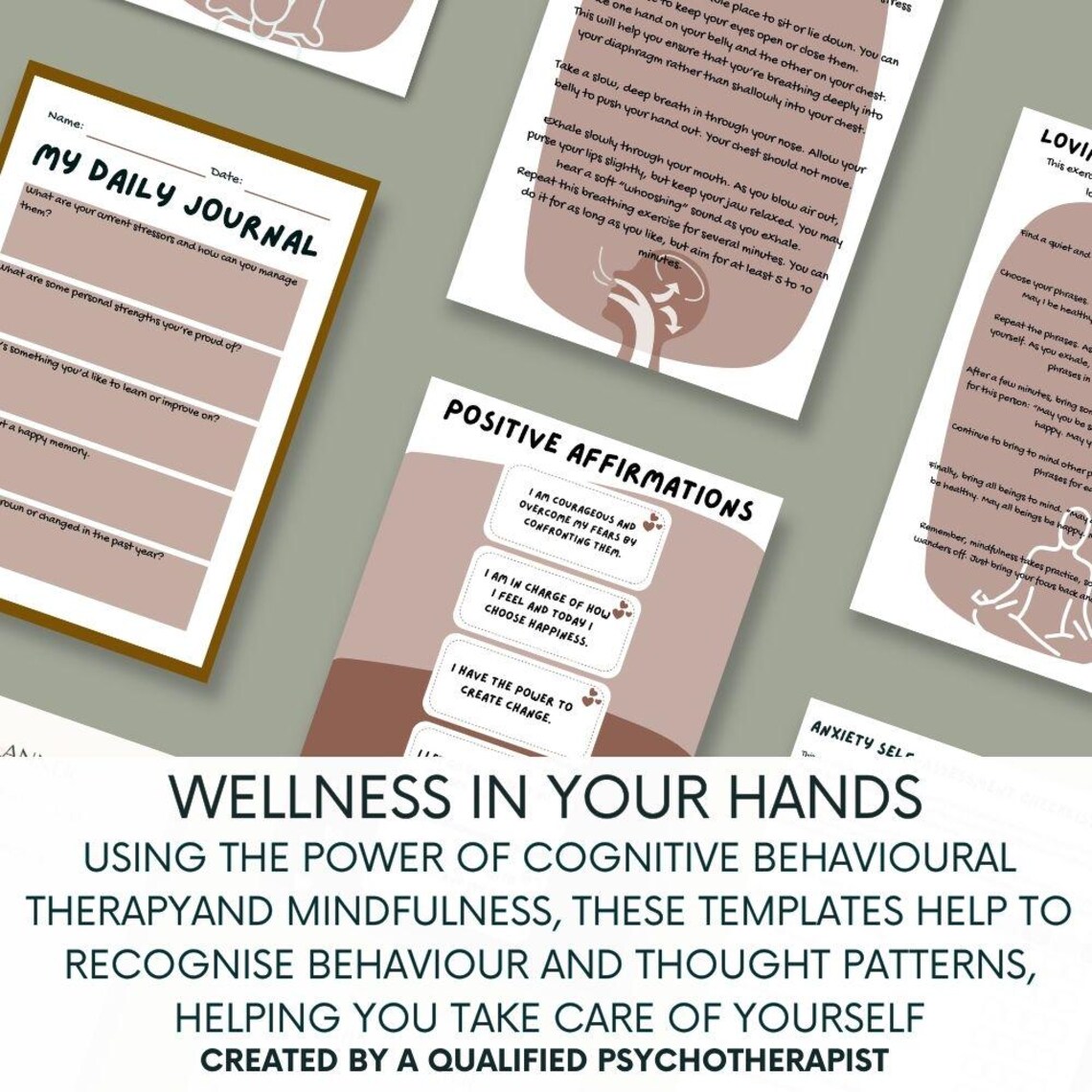 Mental Health First Aid Kit Printable PDF Anxiety Relief Self Care ...